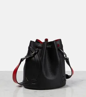 CHRISTIAN LOUBOUTIN By My Side Leather Bucket Bag - Black