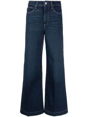 Paige Wide-leg Cropped Jeans - Blue