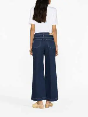 Paige Wide-leg Cropped Jeans - Blue