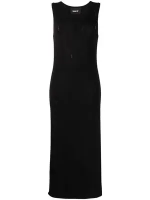 BARROW Distressed Knitted Maxi Dress - Black