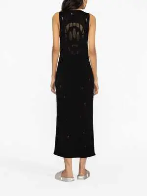 BARROW Distressed Knitted Maxi Dress - Black