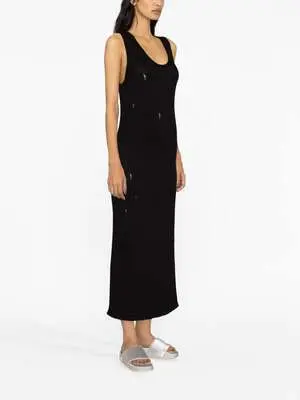 BARROW Distressed Knitted Maxi Dress - Black