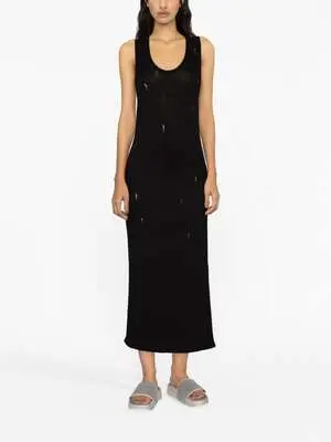 BARROW Distressed Knitted Maxi Dress - Black