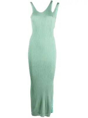 Simkhai Ivette Metallic-rib Midi Dress