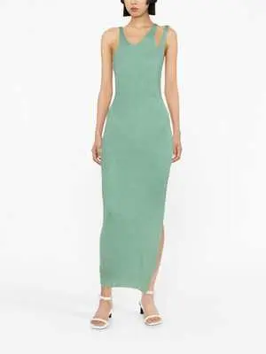 Simkhai Ivette Metallic-rib Midi Dress