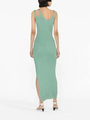 Simkhai Ivette Metallic-rib Midi Dress