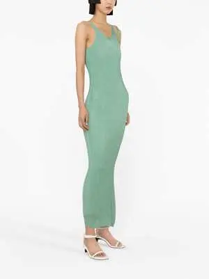 Simkhai Ivette Metallic-rib Midi Dress