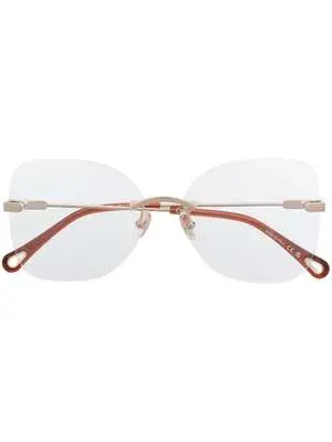 Chloé Rimless Butterfly-frame Glasses - Neutrals
