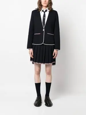 Thom Browne Full Needle Knitted Pleated Skirt - Blue