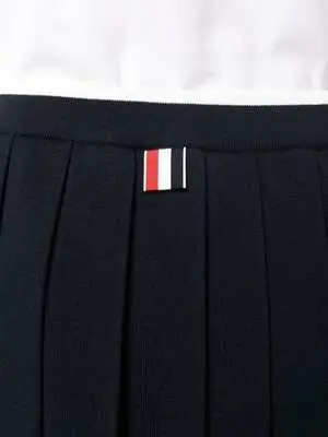 Thom Browne Full Needle Knitted Pleated Skirt - Blue