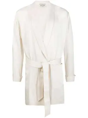 Saint Laurent Belted Satin Mid-length Jacket