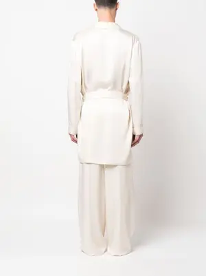 Saint Laurent Belted Satin Mid-length Jacket