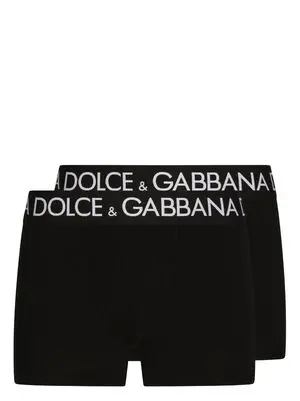 Dolce & Gabbana Pack-of-two Logo-print Boxers - Black