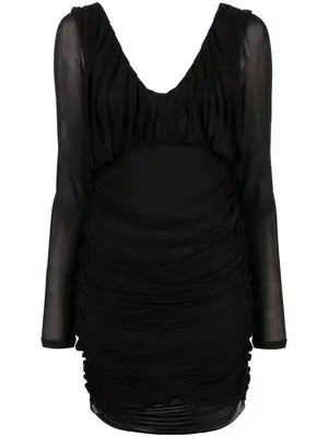 Saint Laurent Draped V-neck Minidress