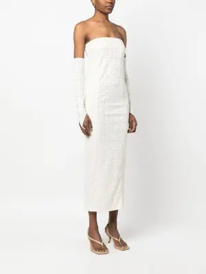 ROTATE BY BIRGER CHRISTENSEN Monogram-jacquard Maxi Dress