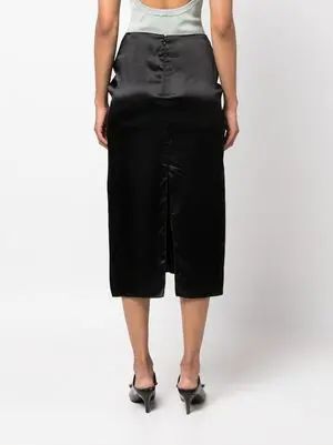 LANVIN Gathered-waist Midi Skirt