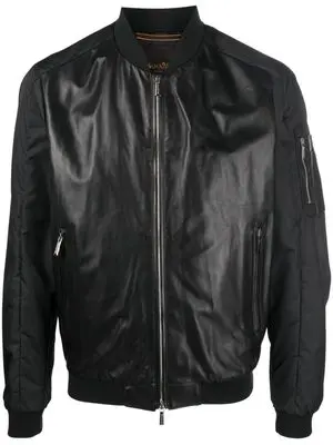 MOORER Edison-pek Leather Bomber Jacket
