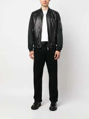 MOORER Edison-pek Leather Bomber Jacket