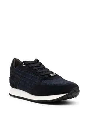 MOORER Logo-plaque Denim Low-top Sneakers