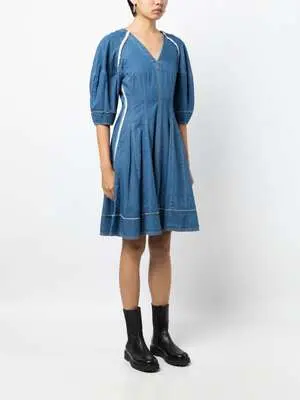 3.1 Phillip Lim Contrast-stitching V-neck Dress