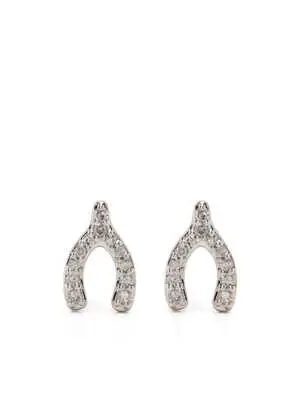 Adina Reyter 14kt Yellow Wishbone Diamond Stud Earrings - Gold