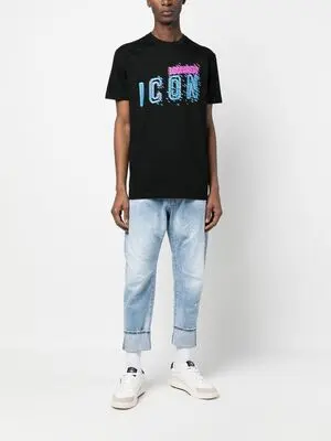 Dsquared2 Icon-print Cotton T-shirt - Black