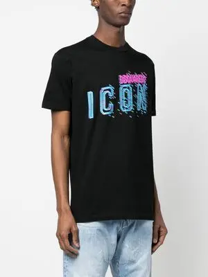 Dsquared2 Icon-print Cotton T-shirt - Black