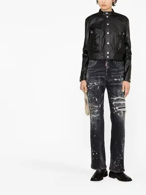 Dsquared2 Cropped Leather Jacket