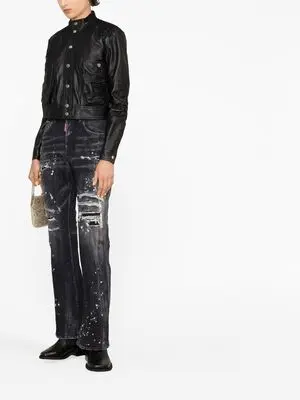 Dsquared2 Cropped Leather Jacket