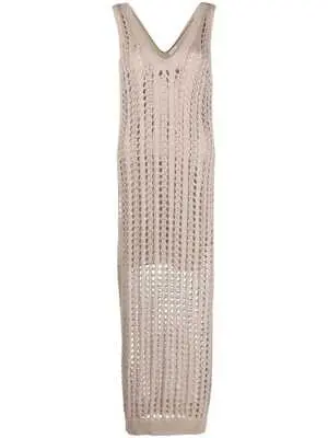 Brunello Cucinelli Dazzling Net-knit Maxi Dress