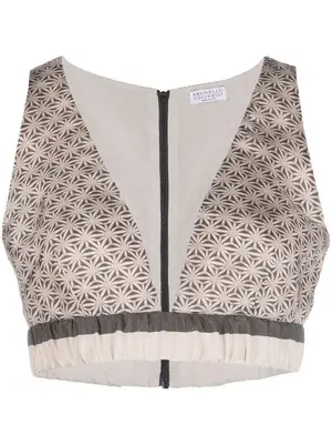 Brunello Cucinelli V-neck Cropped Top