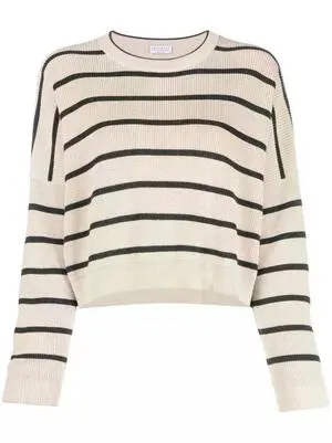 BRUNELLO CUCINELLI Striped Cotton Jumper