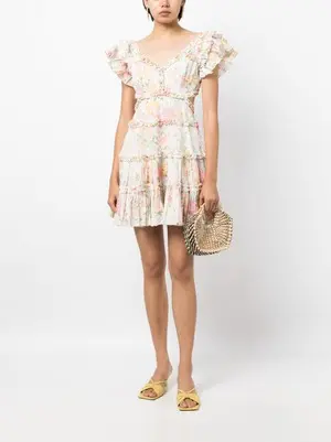 NEEDLE & THREAD Floral-print Mini Dress