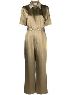 Sandro Short-sleeve Wide-leg Jumpsuit - Green
