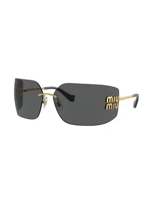 Miu Miu Runway Rimless Sunglasses - Gold