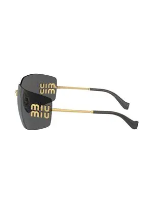Miu Miu Runway Rimless Sunglasses - Gold
