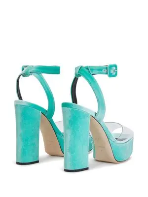 GIUSEPPE ZANOTTI 120mm Betty Plexi Sandals - Blue