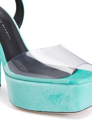 GIUSEPPE ZANOTTI 120mm Betty Plexi Sandals - Blue