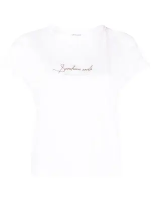 Brunello Cucinelli Slogan-print Cotton T-shirt
