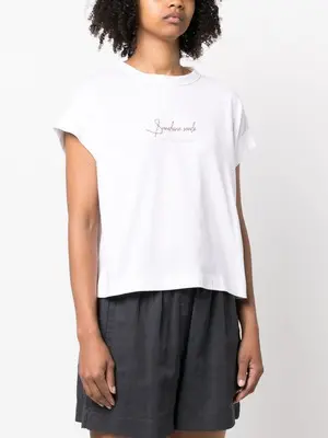 Brunello Cucinelli Slogan-print Cotton T-shirt