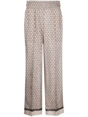 Brunello Cucinelli Printed Cropped Wide-leg Trousers