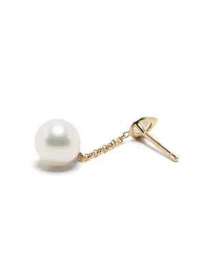 Mizuki 14kt Yellow Diamond And Pearl Drop Earring