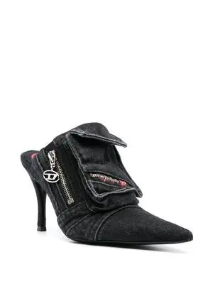 DIESEL® D-venus Pocket 100mm Denim Mules