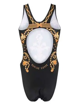MARINE SERRE Ornament Print Swimsuit