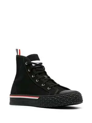 Thom Browne Rwb Stripe High-top Sneakers - Black