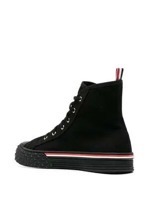 Thom Browne Rwb Stripe High-top Sneakers - Black