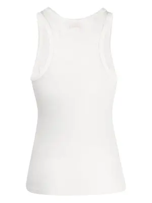 L'Agence Ribbed Round-neck Tank Top - White