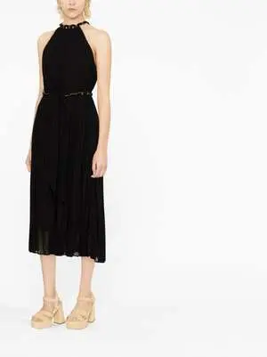 Zimmermann Pleated Halterneck Chain Detail Dress
