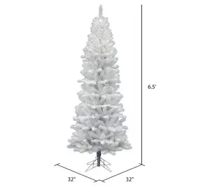 VICKERMAN White Salem Pencil Pine Artificial Ch Ristmas Tree