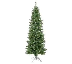 VICKERMAN 9.5' Salem Pencil Pine Artificial Chr Stmas Tree, Ww - One-color
